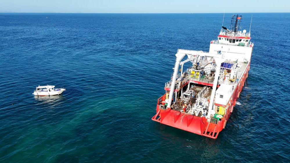 中國聯通參建的SEA-H2X國際海纜在海南陵水登陸